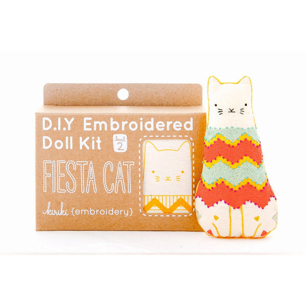 Fiesta Cat Embroidery Sewing Kit