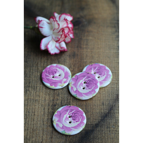 Ceramic English Rose Buttons | The Craftivist