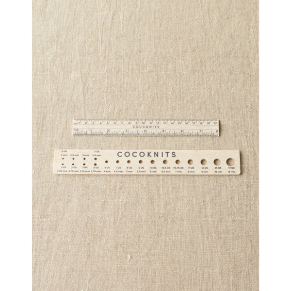 Cocoknits Ruler and Gauge Set - Eco-Friendly Knitting Tools with