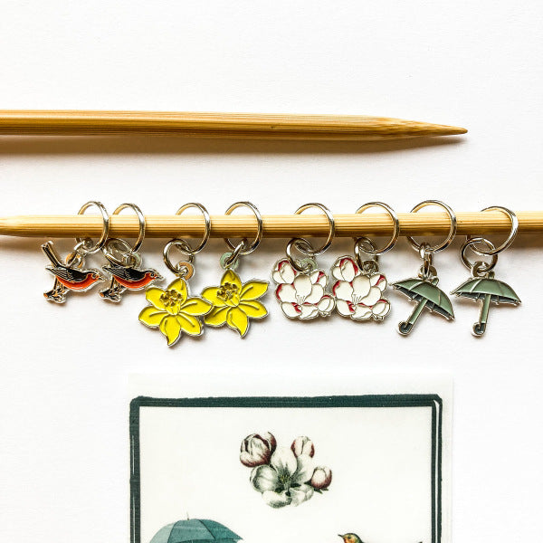 Firefly Notes Spring Stitch Markers - Enamel Marker Pack with